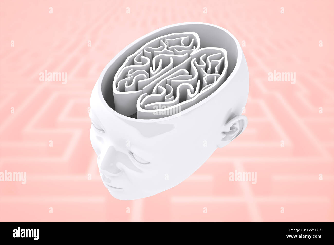 Composite image of maze as brain Stock Photo - Alamy