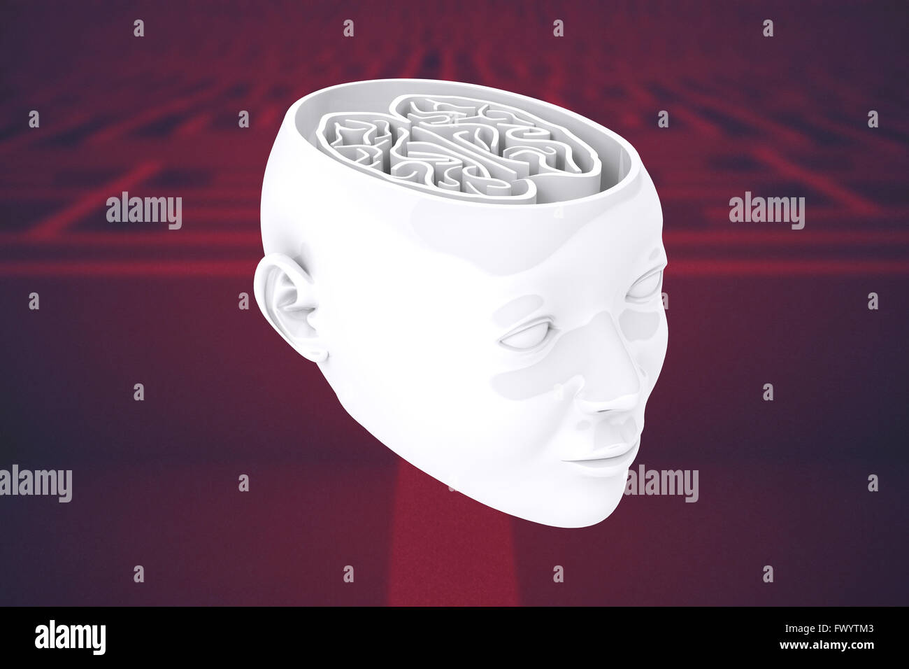 Composite image of maze as brain Stock Photo - Alamy