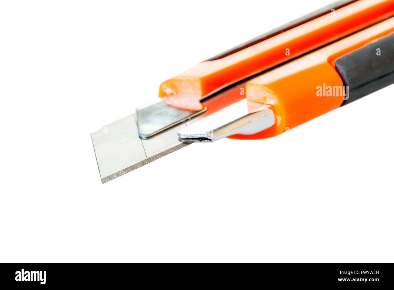 blade acute stationery knife macro picture isolated Stock Photo - Alamy