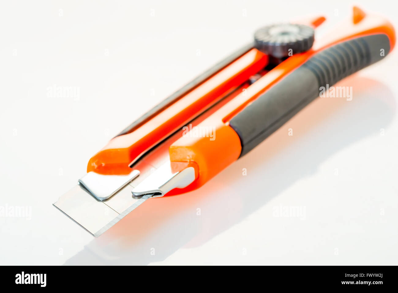 Photo of office knife with sharp blade isolated close up Stock Photo ...