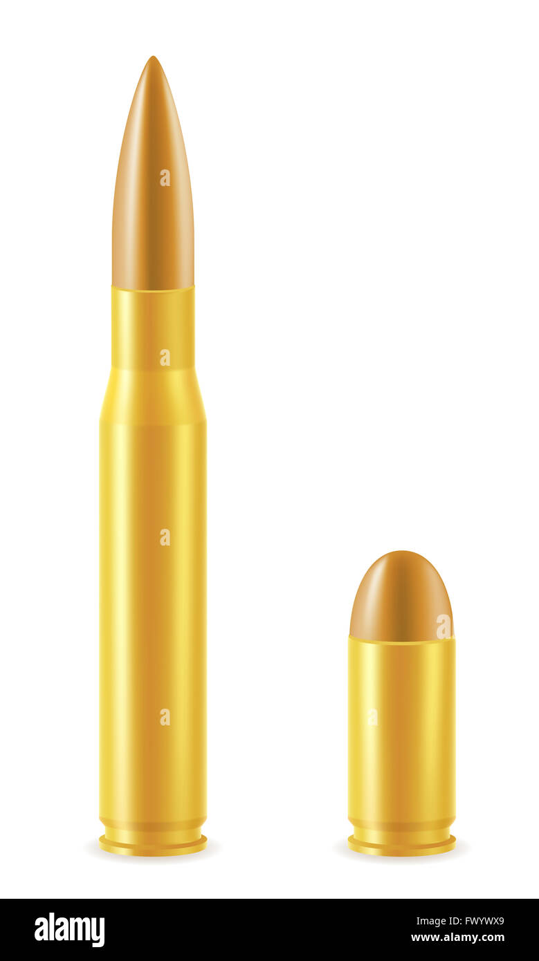 ball cartridge with a bullet illustration isolated on white background ...