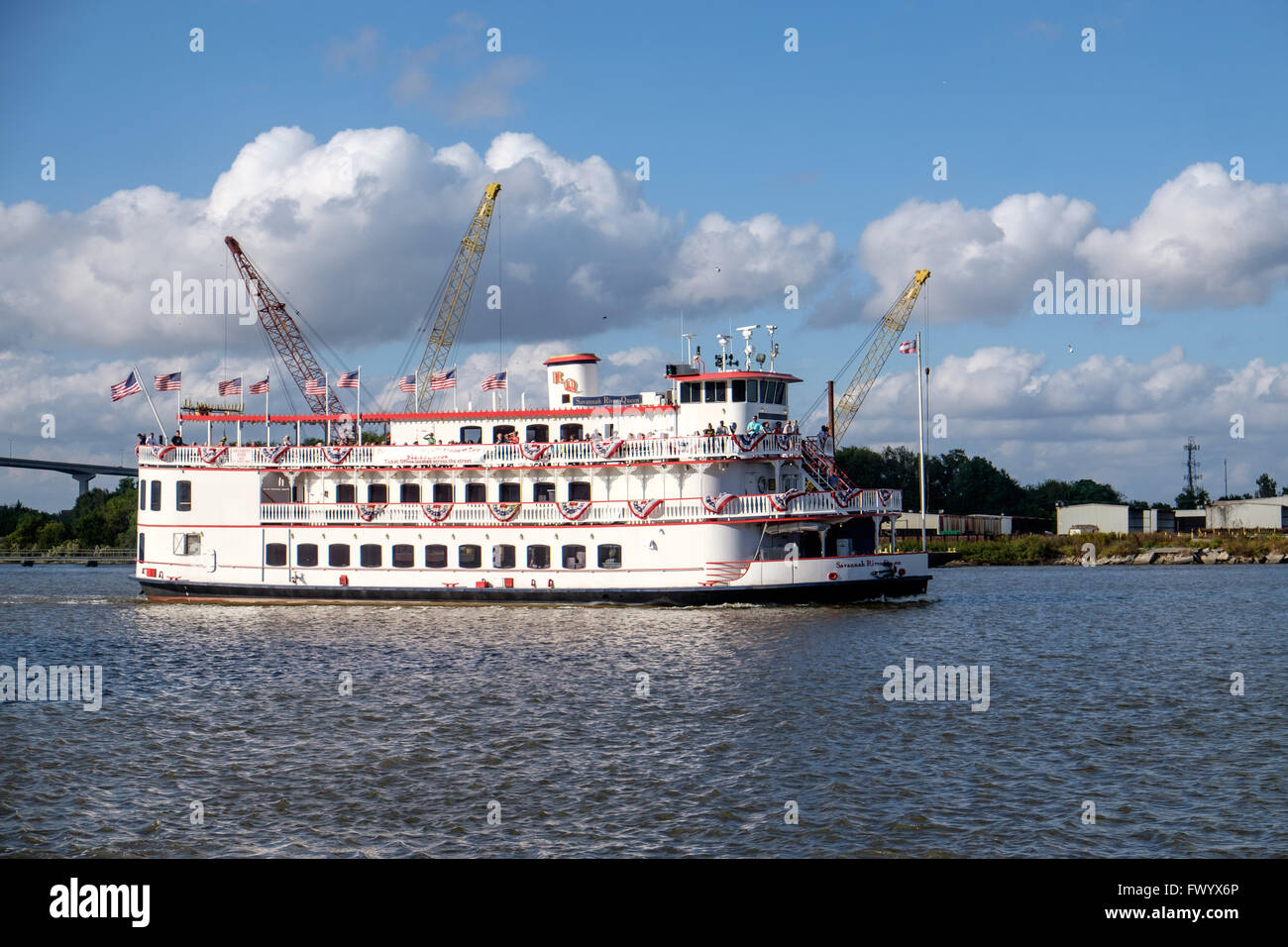 Georgia Queen paddle-wheel riverboat, Savannah, Georgia, USA Stock ...