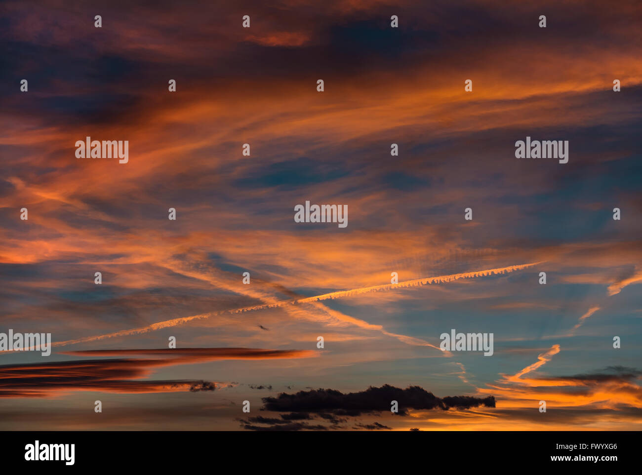 Beautiful bright sunset Stock Photo - Alamy