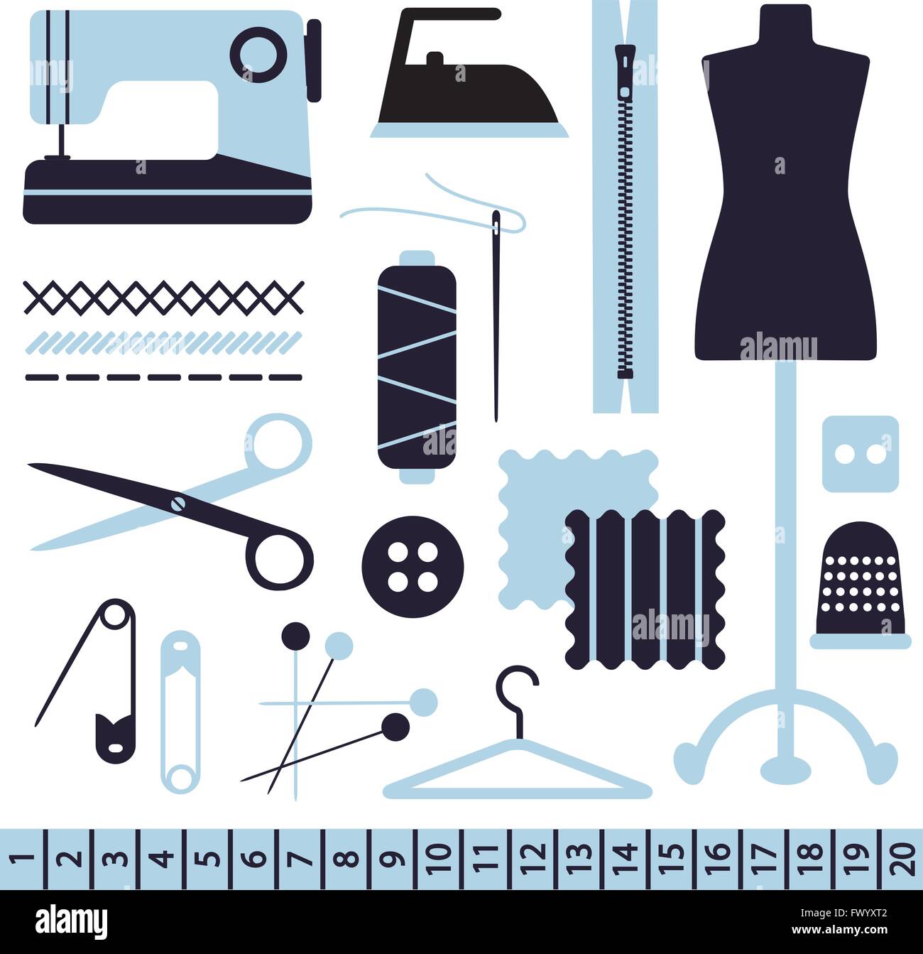 Cutting and sewing set Stock Vector Images - Alamy
