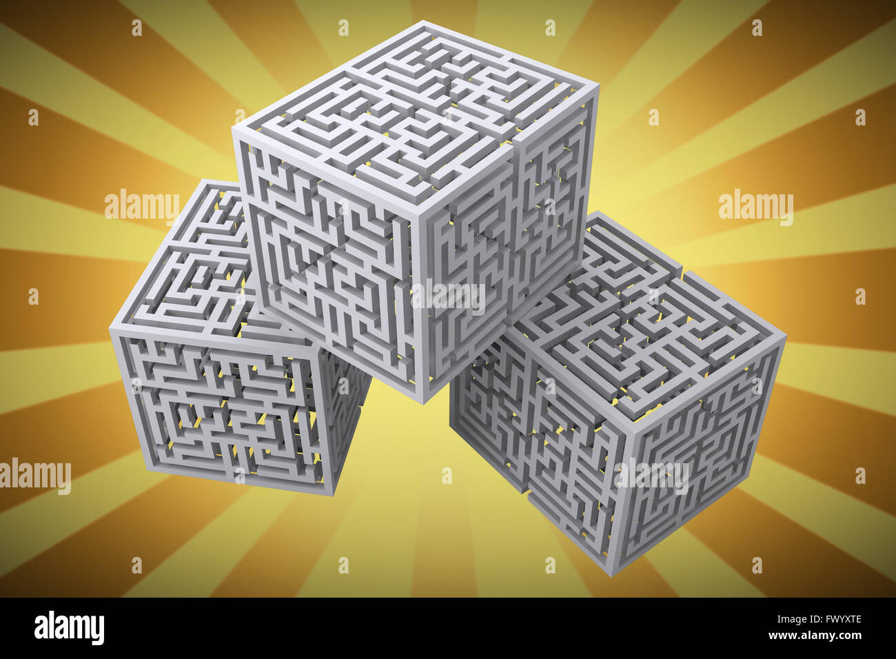 Composite image of maze cubes Stock Photo - Alamy