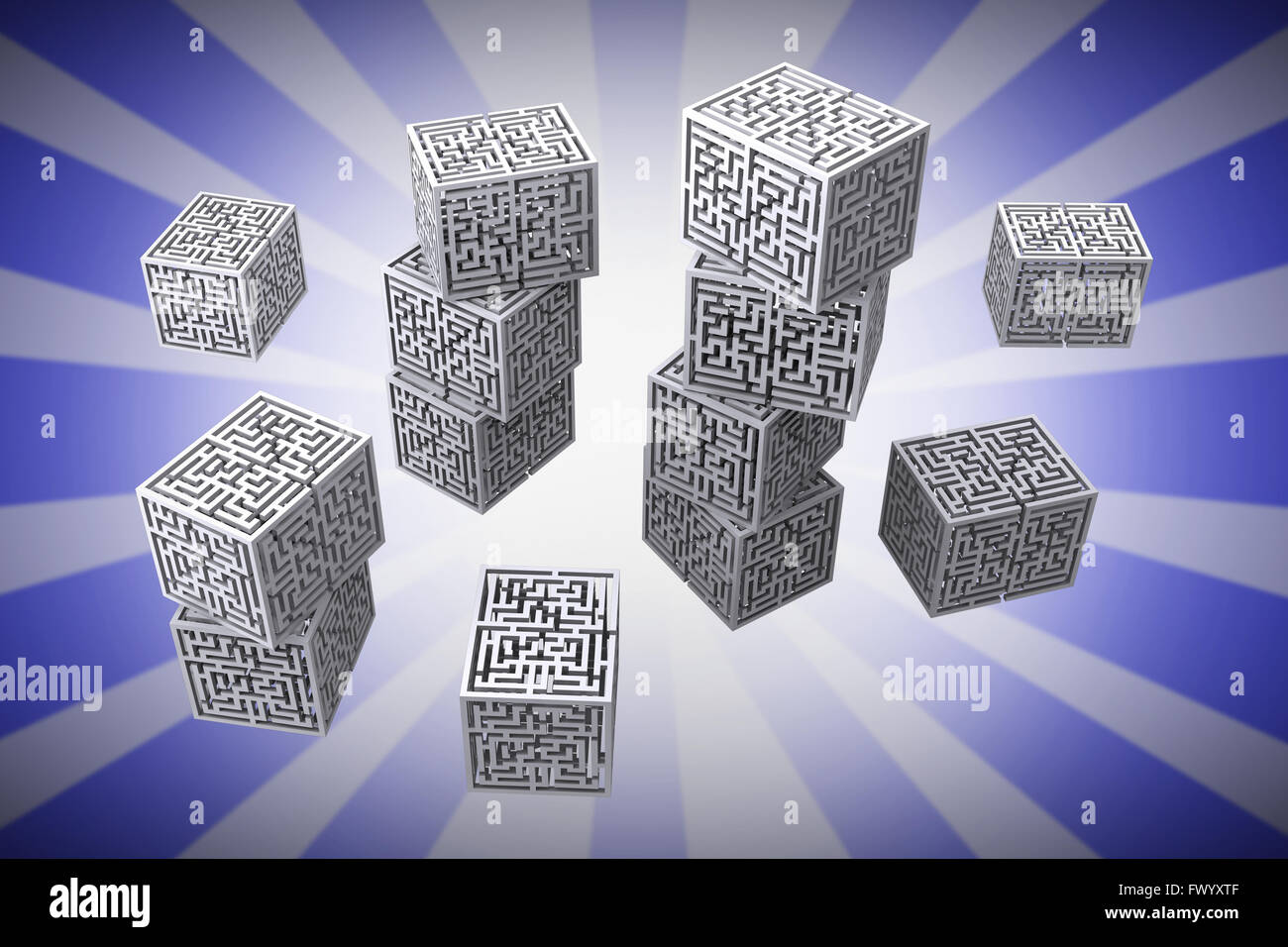 Pile maze cube hi-res stock photography and images - Alamy