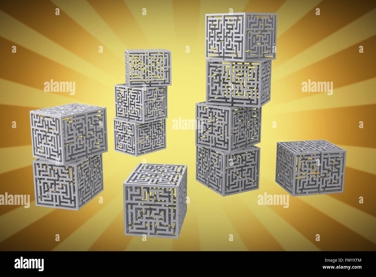 Composite image of maze cubes Stock Photo - Alamy