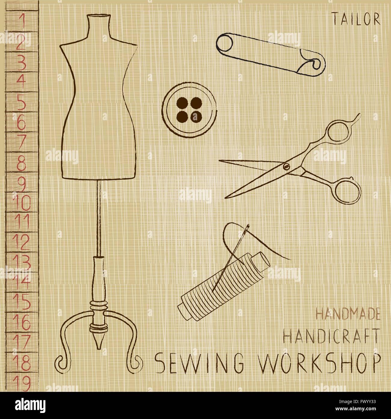 Vintage tailoring drawing hi-res stock photography and images - Alamy