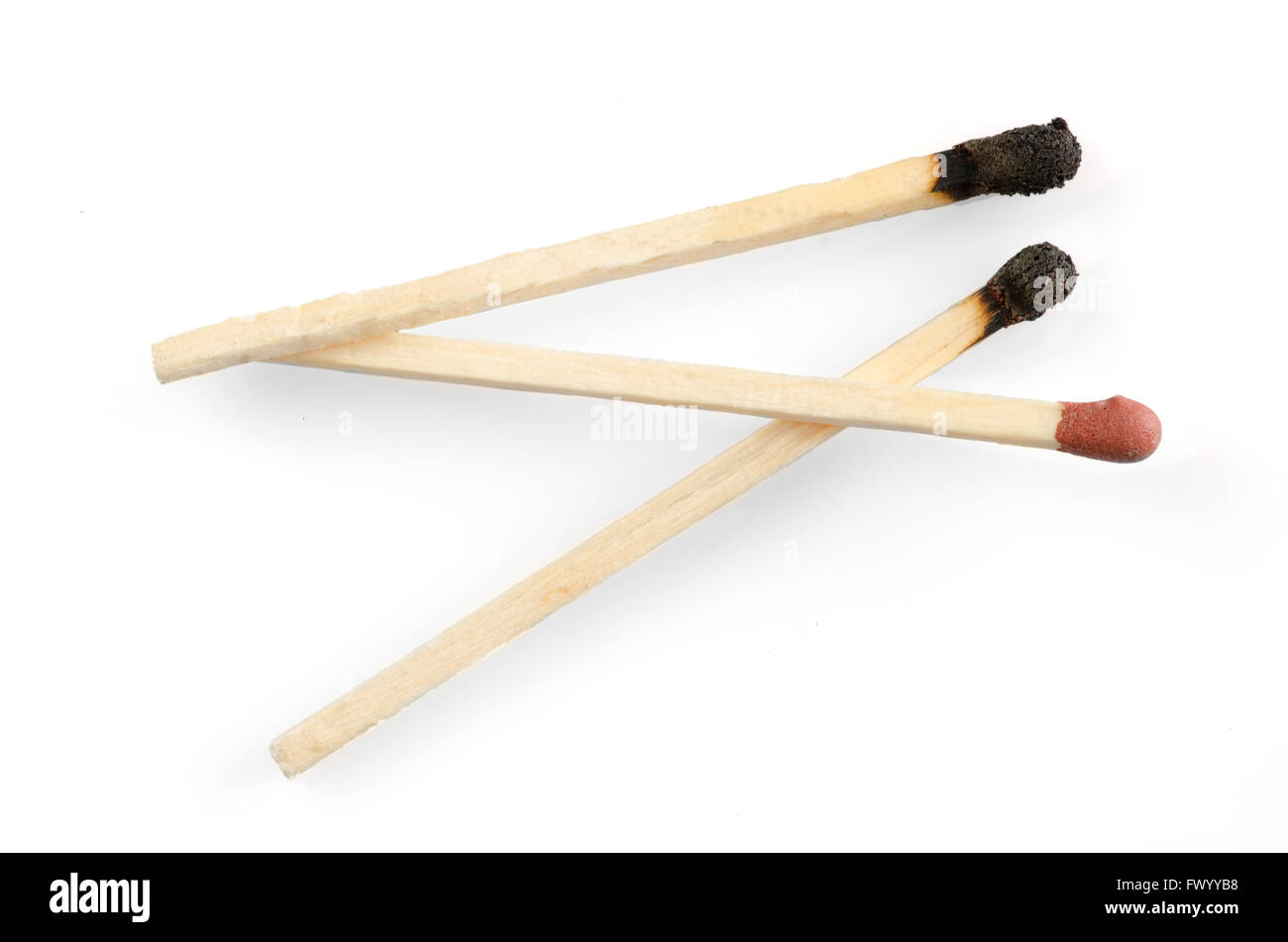 Three matches isolated on white background Stock Photo - Alamy