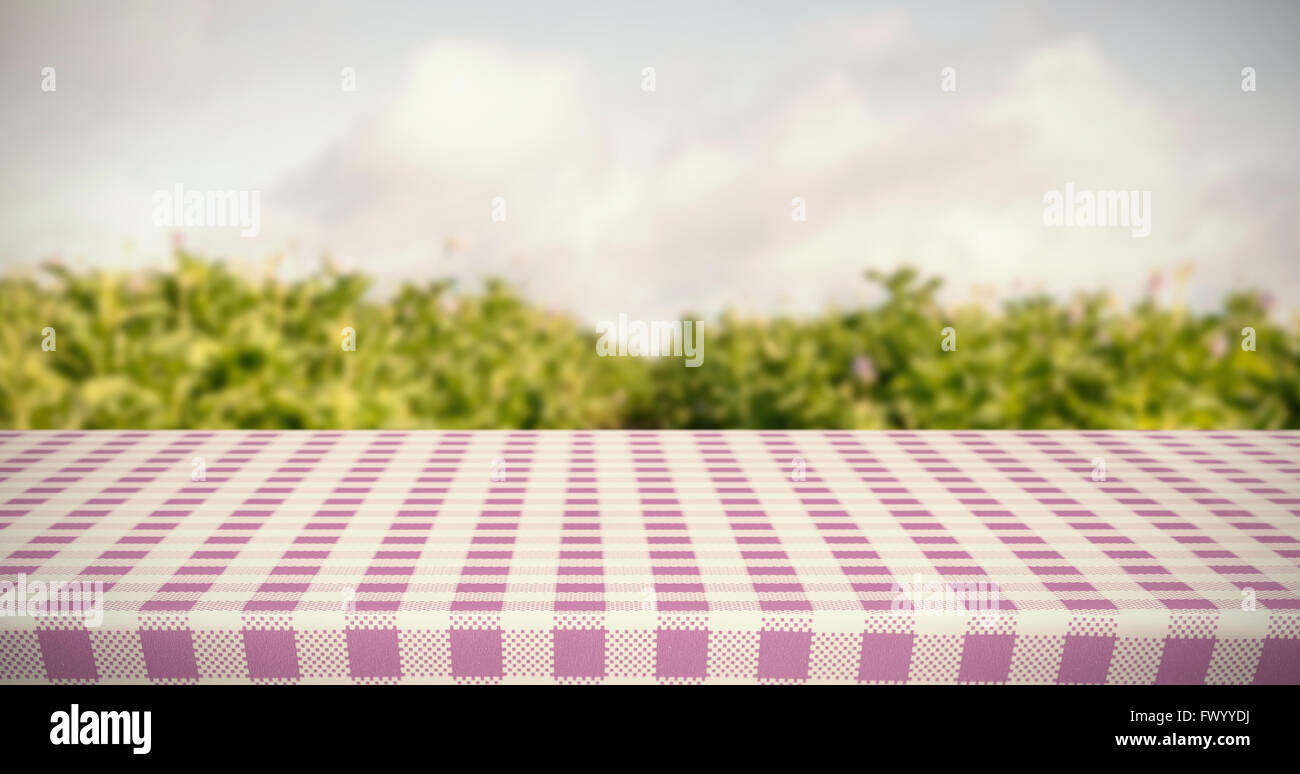 Composite image of pink and white tablecloth Stock Photo - Alamy