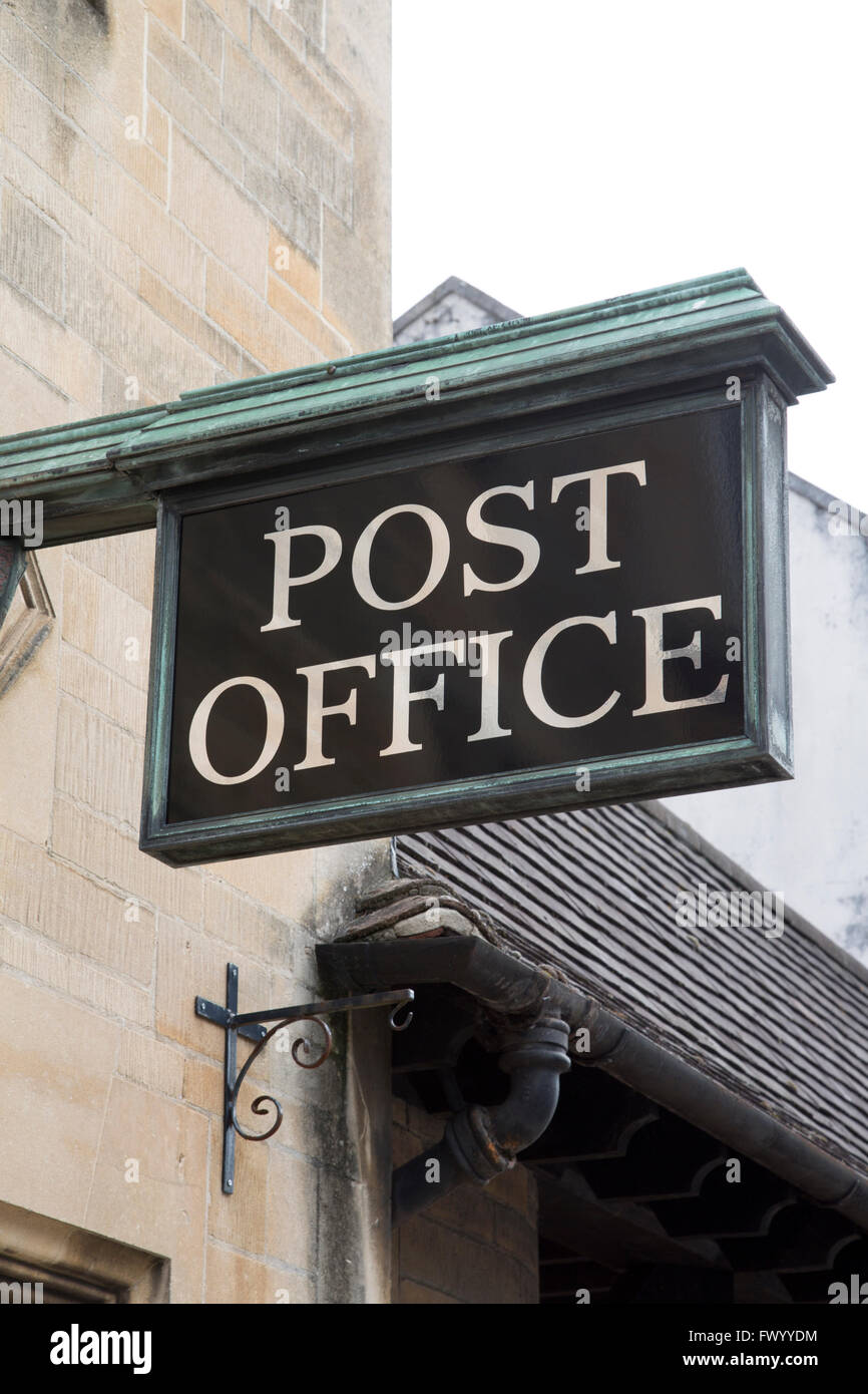 Post Office Sign on Stone Facade Stock Photo - Alamy
