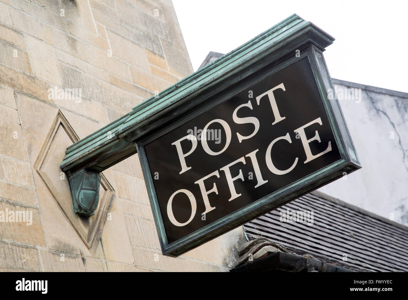 Post Office Sign on Stone Facade Stock Photo - Alamy