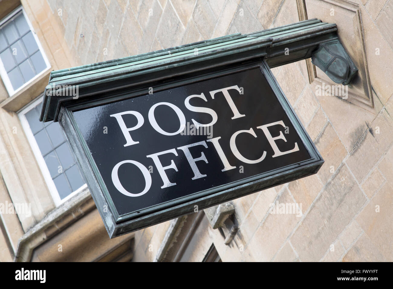 Post Office Sign on Stone Facade Stock Photo - Alamy