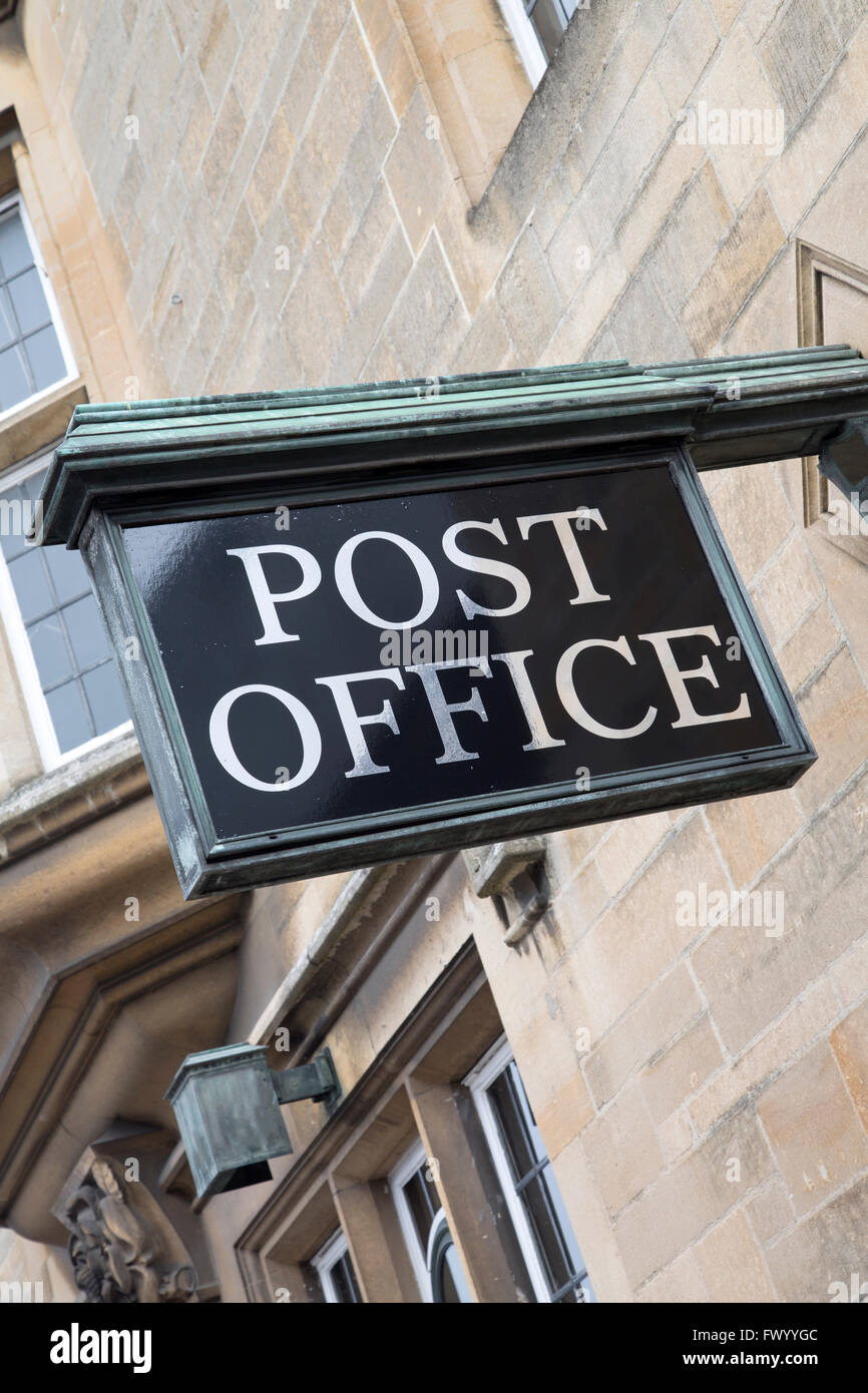 Post Office Sign on Stone Facade Stock Photo - Alamy