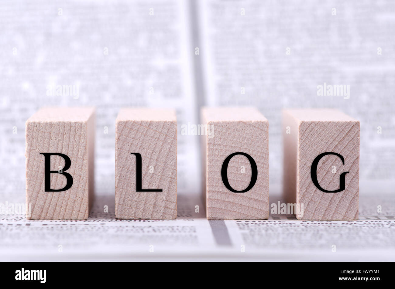 Four wooden blocks with word blog written on Stock Photo - Alamy