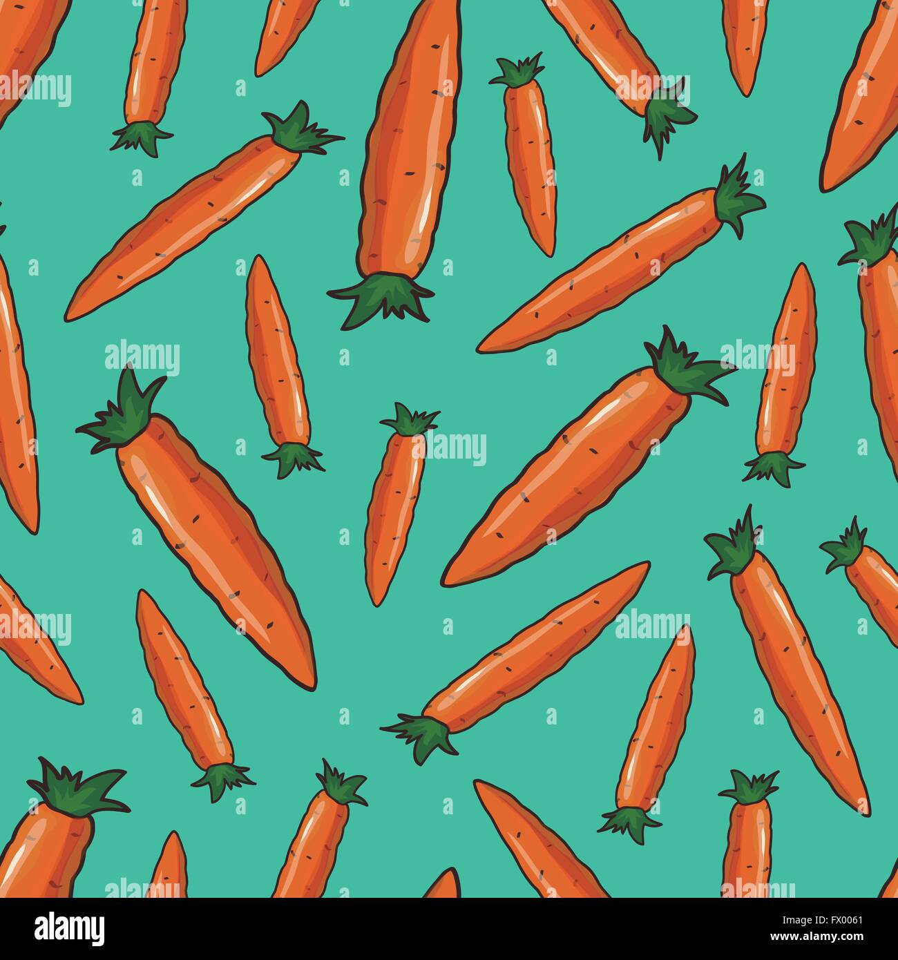 vector seamless cartoon pattern of carrots Stock Vector Image & Art - Alamy