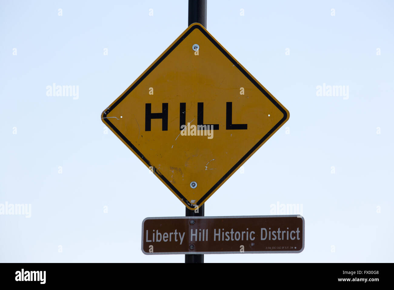 San Francisco sign of Hill - Liberty hill historic district Stock Photo ...