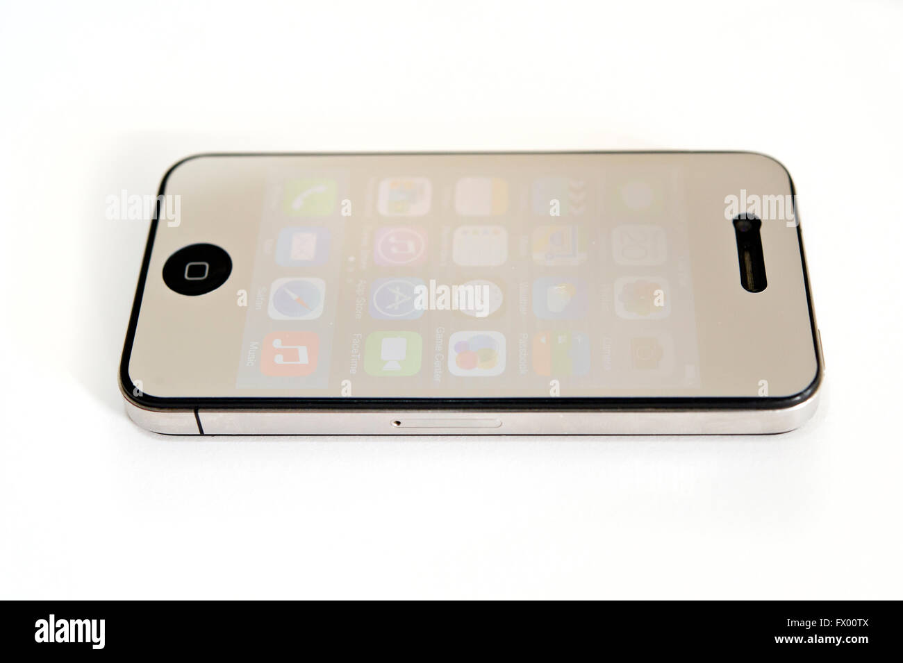 Mobile phone on white background Stock Photo - Alamy