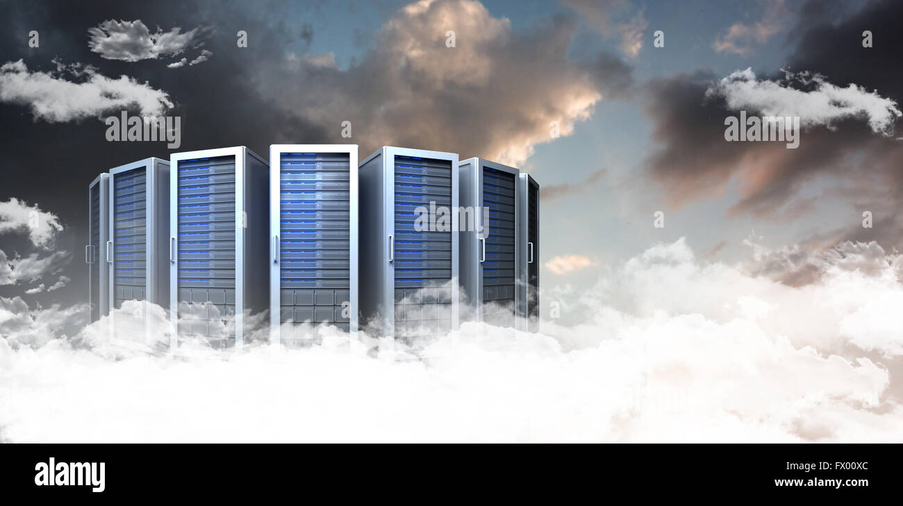 Composite image of server towers Stock Photo - Alamy