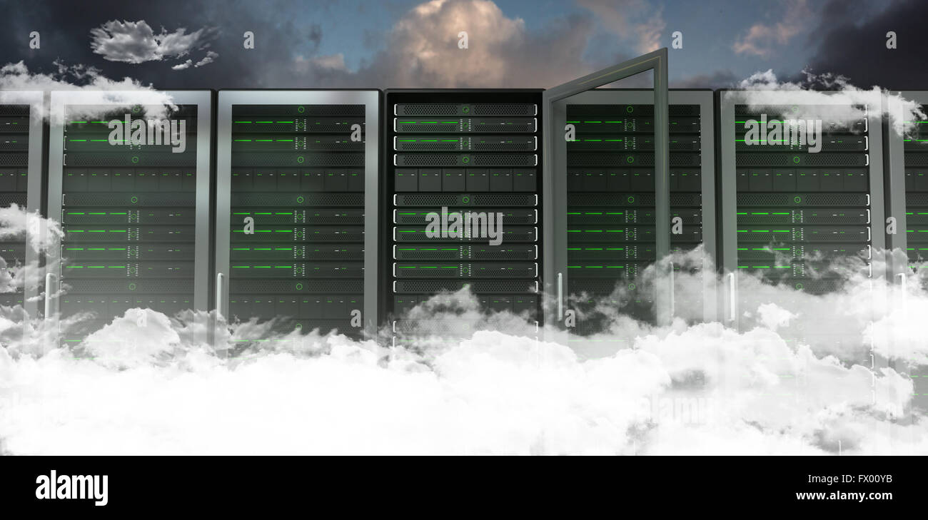 Composite image of server towers Stock Photo - Alamy