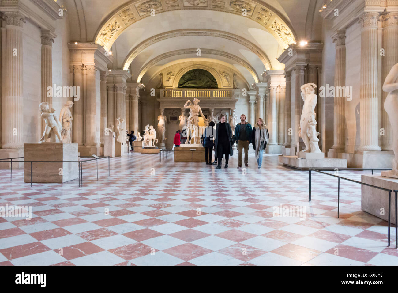 Salle des Caryatides, a room in Sully Wing of Musee du Louvre. This ...