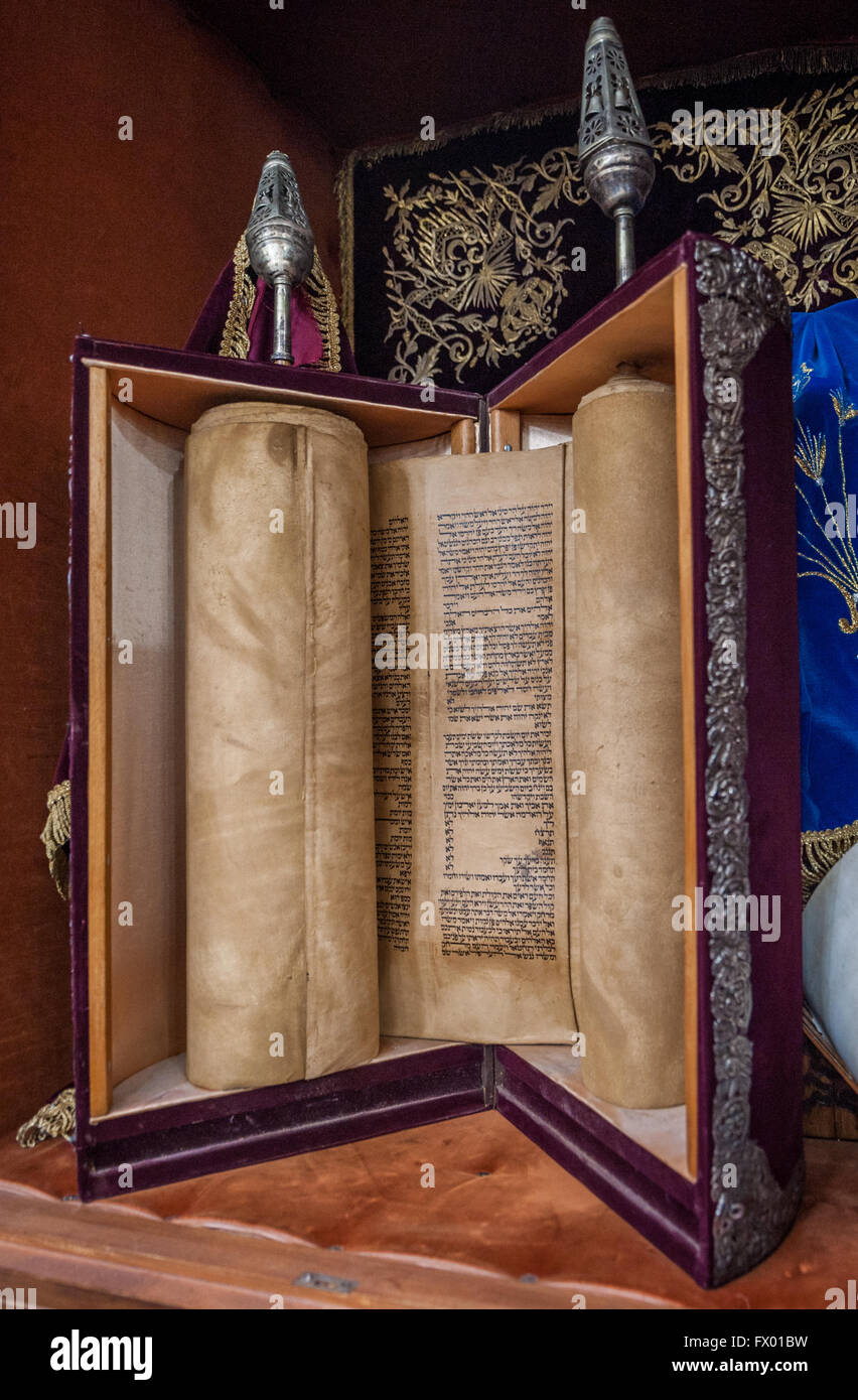 Jerusalem, Israel, karaite bible in torah ark Stock Photo - Alamy