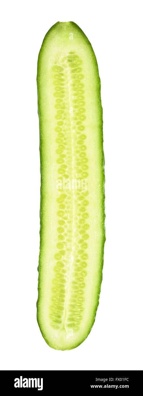 half of long cucumber, isolated on white background Stock Photo - Alamy