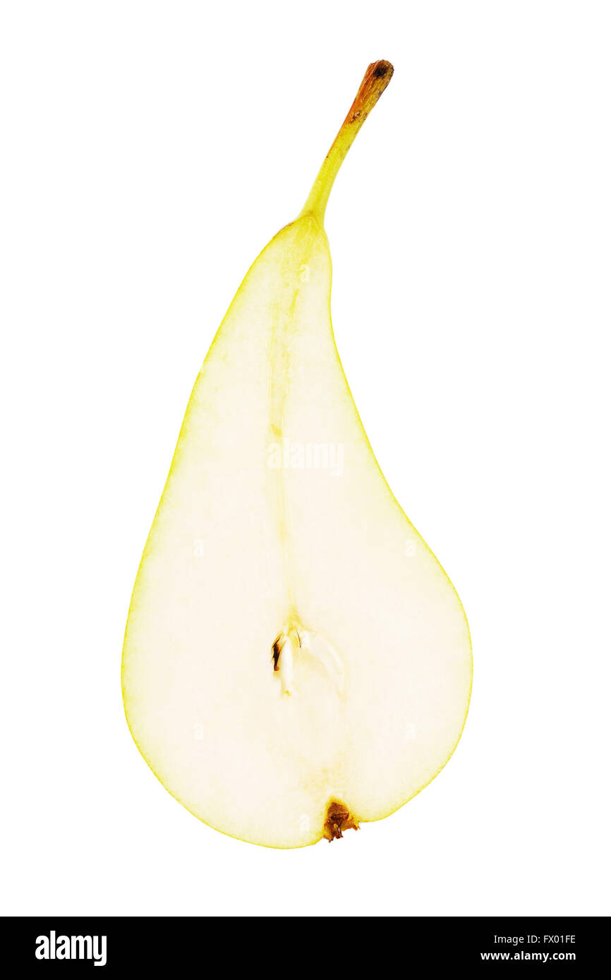 half of fresh conference pear, isolated on white Stock Photo - Alamy