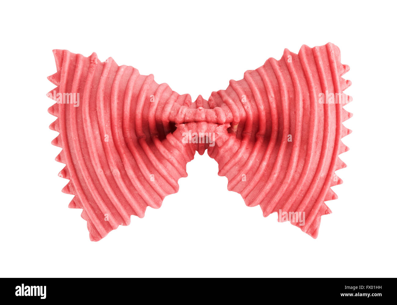 raw red bow-knot pasta, isolated on white background Stock Photo - Alamy