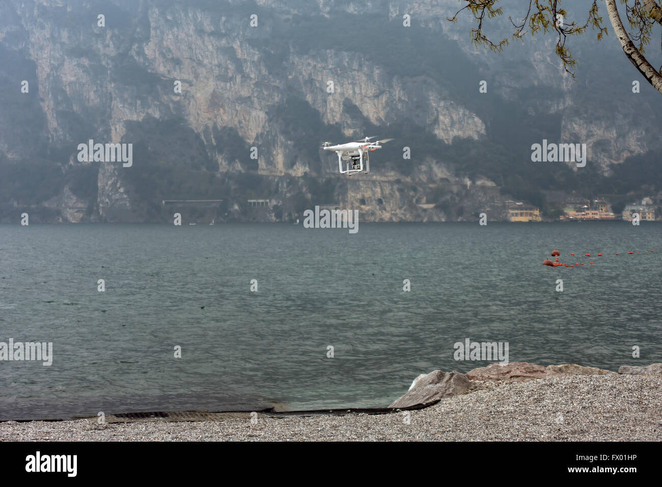 Drone hovering on the Shoreline at Riva del Garda Stock Photo - Alamy
