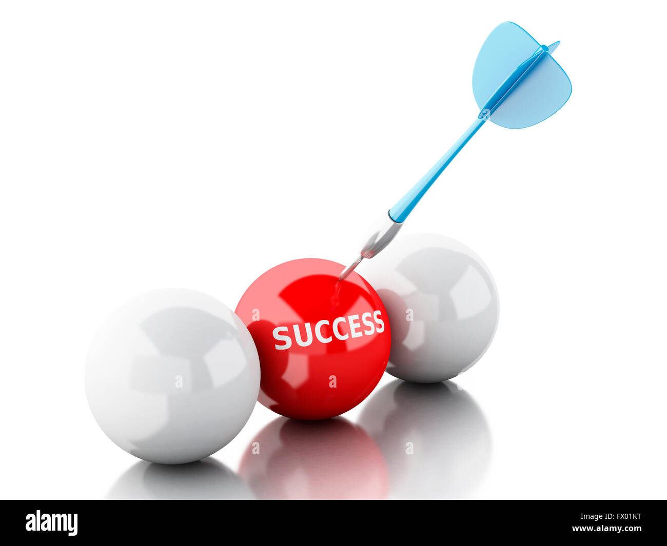 3d renderer image. Arrow in target success. Concept of success on white ...