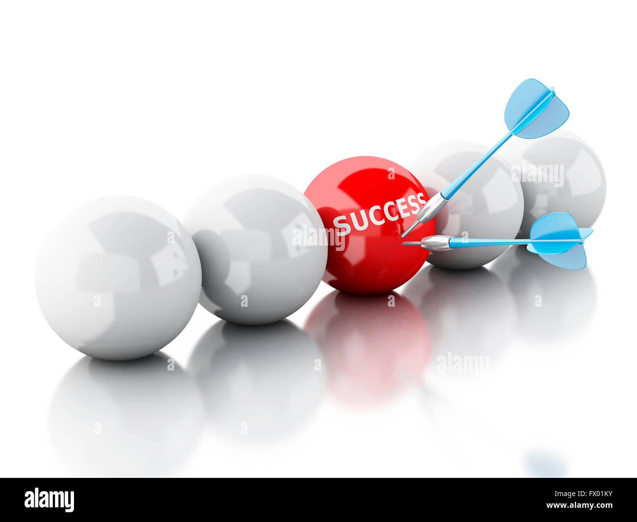 3D Illustration. Arrow in target- success. Concept of business and ...