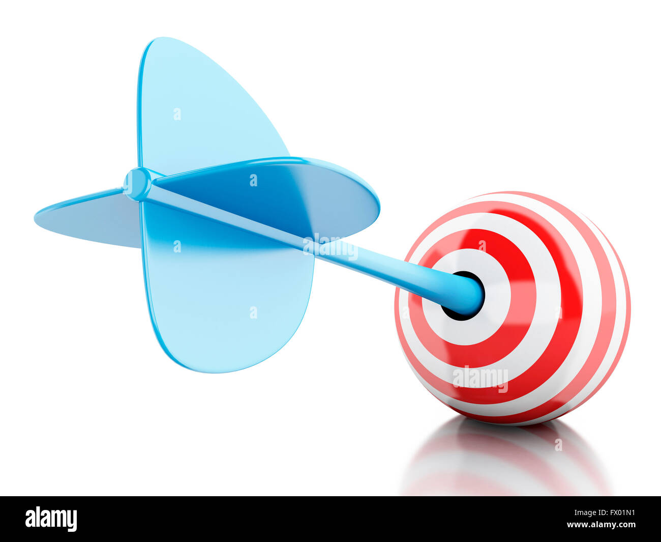 3d Illustration. Arrow in target. Concept of business and success ...