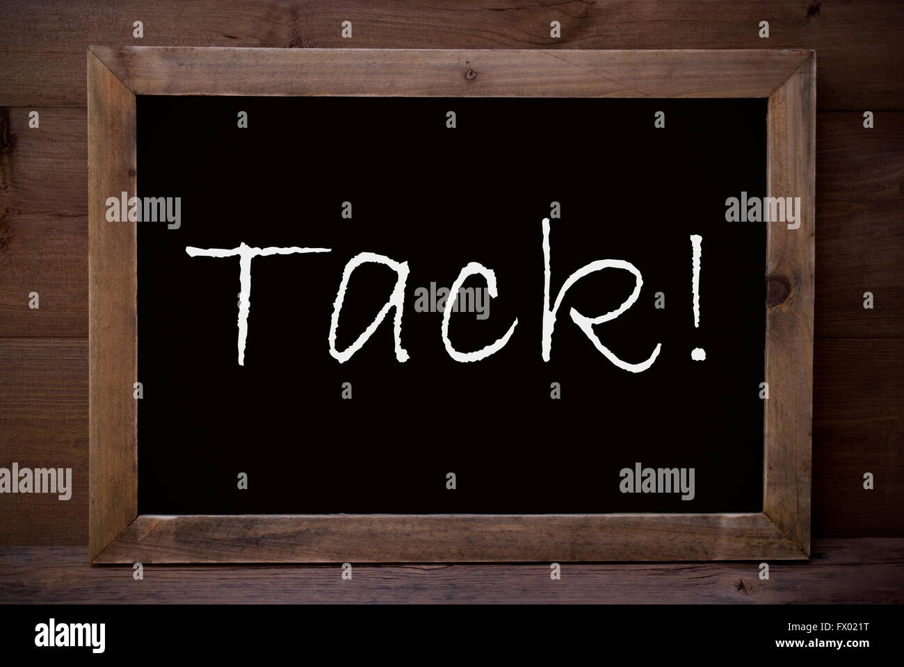 Chalkboard With Tack Means Thank You Stock Photo - Alamy
