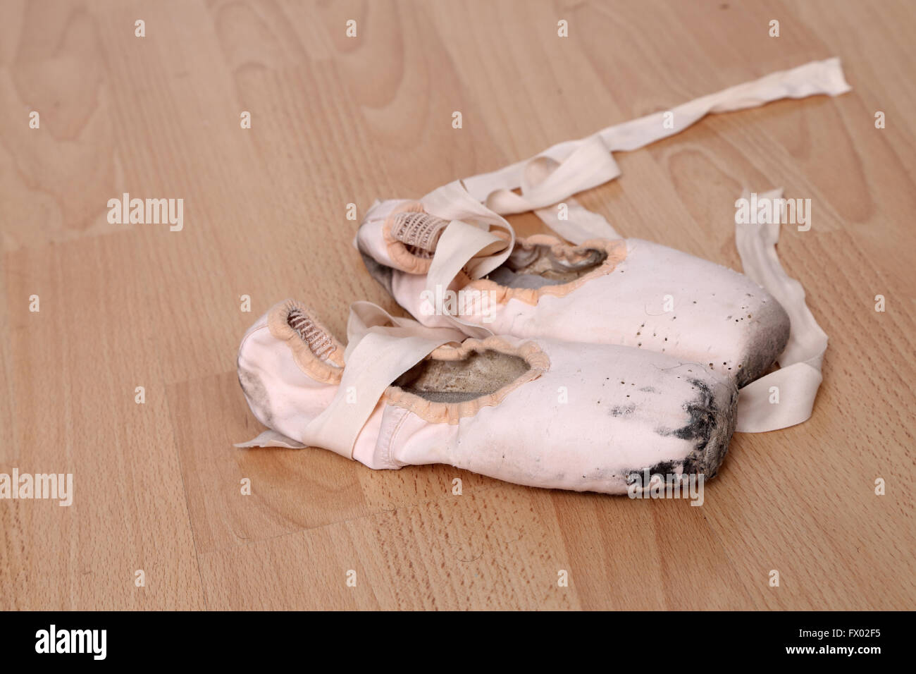 A very old, well worn, much loved and moth eaten ballet pointe shoes ...