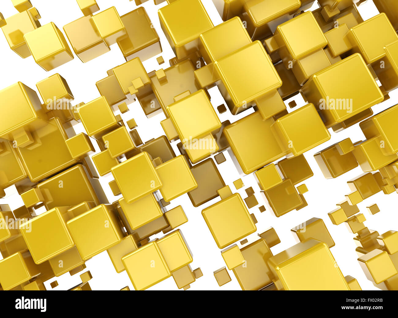 3d abstract orange cubes isolated on white background Stock Photo - Alamy