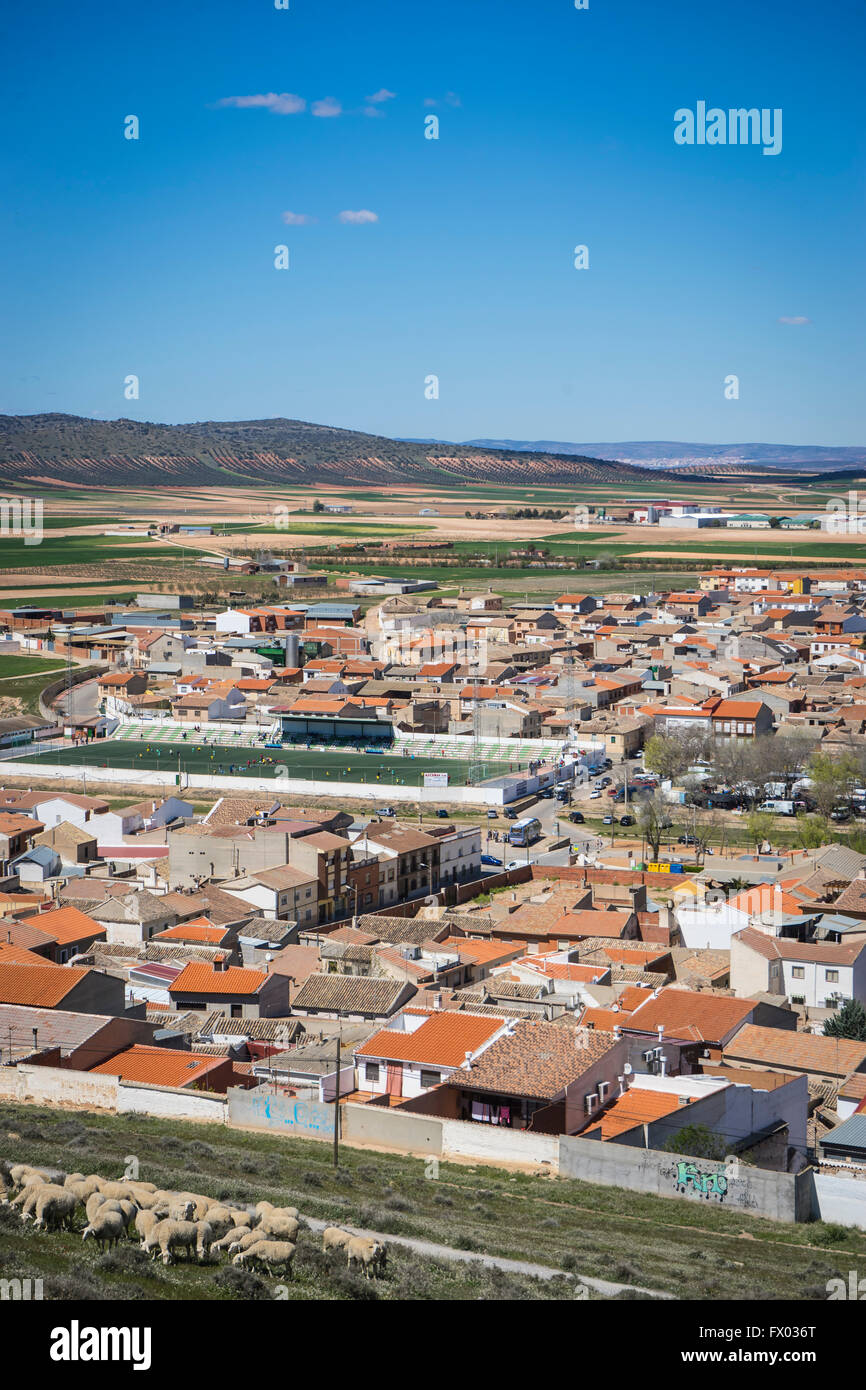 travel view from the medieval castle of Consuegra in the province of ...