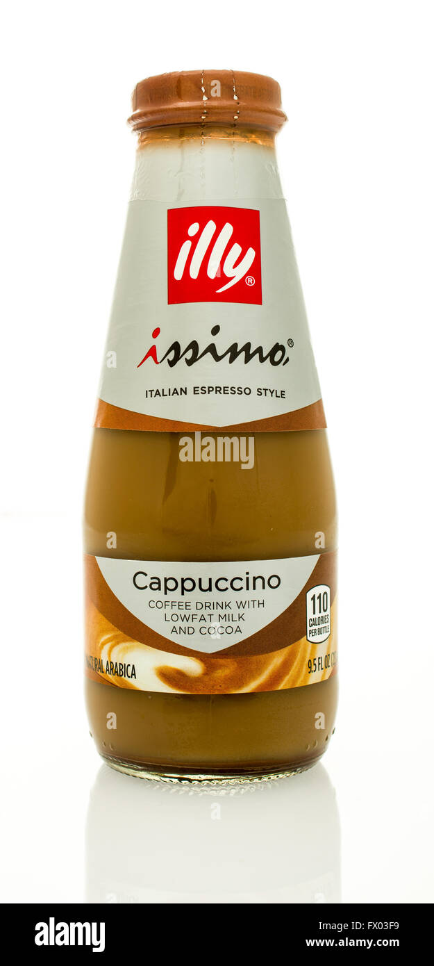 Winneconne, WI - 14 Jan 2016: Bottle of Illy issimo Italian espresso ...