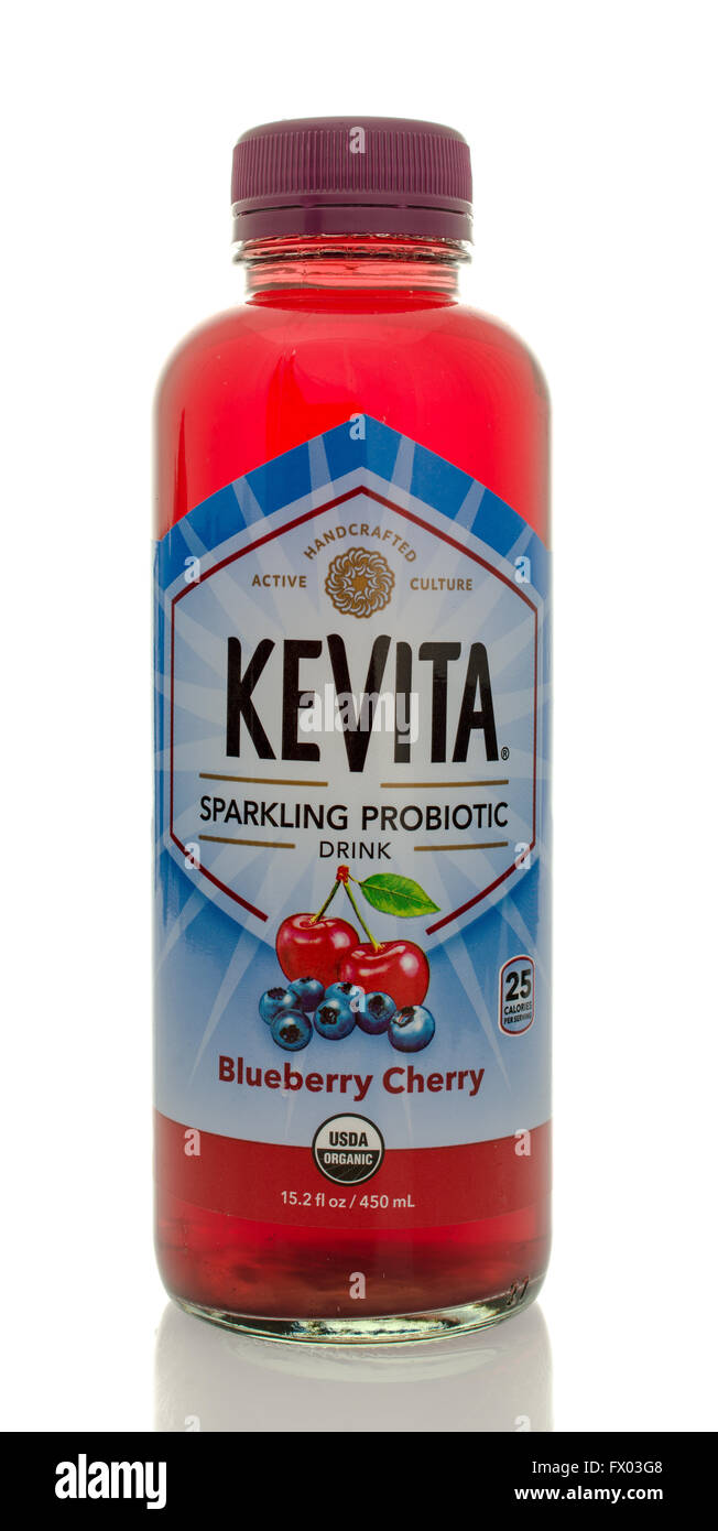 Winneconne, WI - 5 March 2016: A bottle of Kevita sparkling probiotic ...
