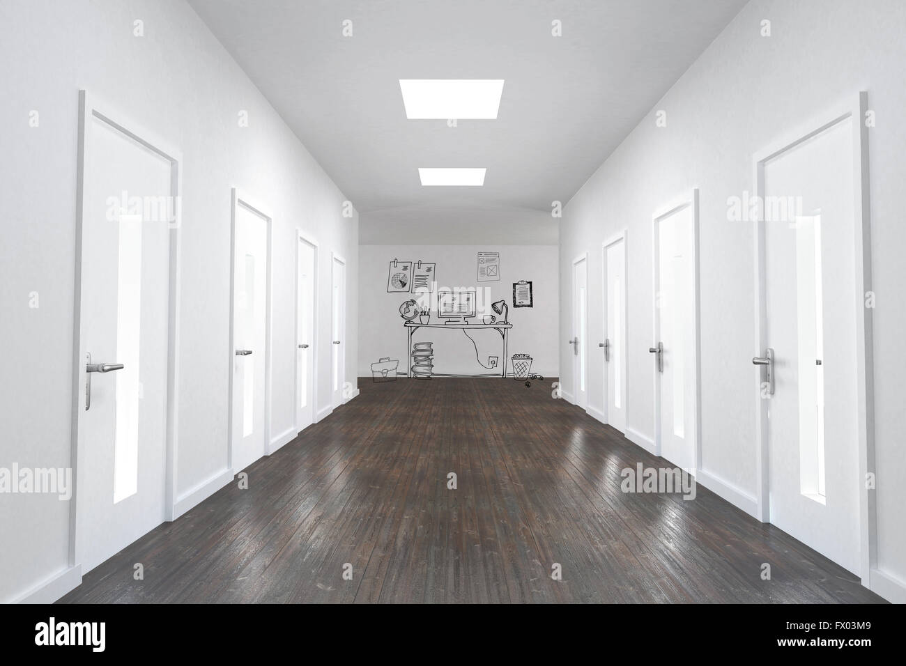 Doodle office in hallway Stock Photo - Alamy