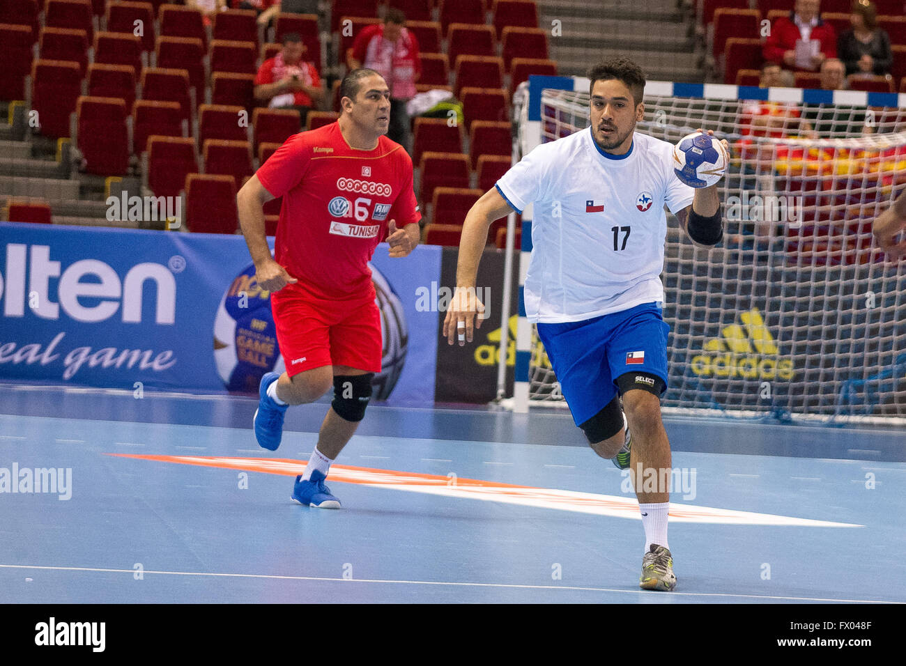 ERGO Arena, Gdansk, Poland, 8th April, 2016. 2016 IHF Men's Olympic ...