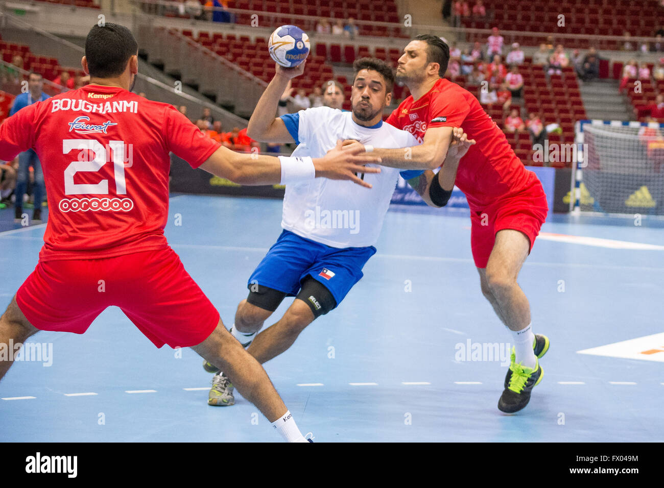 ERGO Arena, Gdansk, Poland, 8th April, 2016. 2016 IHF Men's Olympic Games Qualification ...