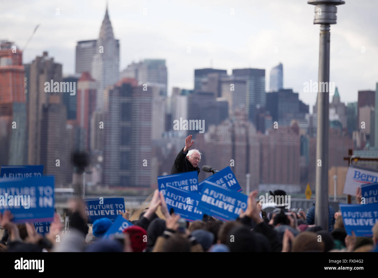 Brooklyn, New York, USA. 8th April, 2016. BERNIE SANDERS campaigns at ...