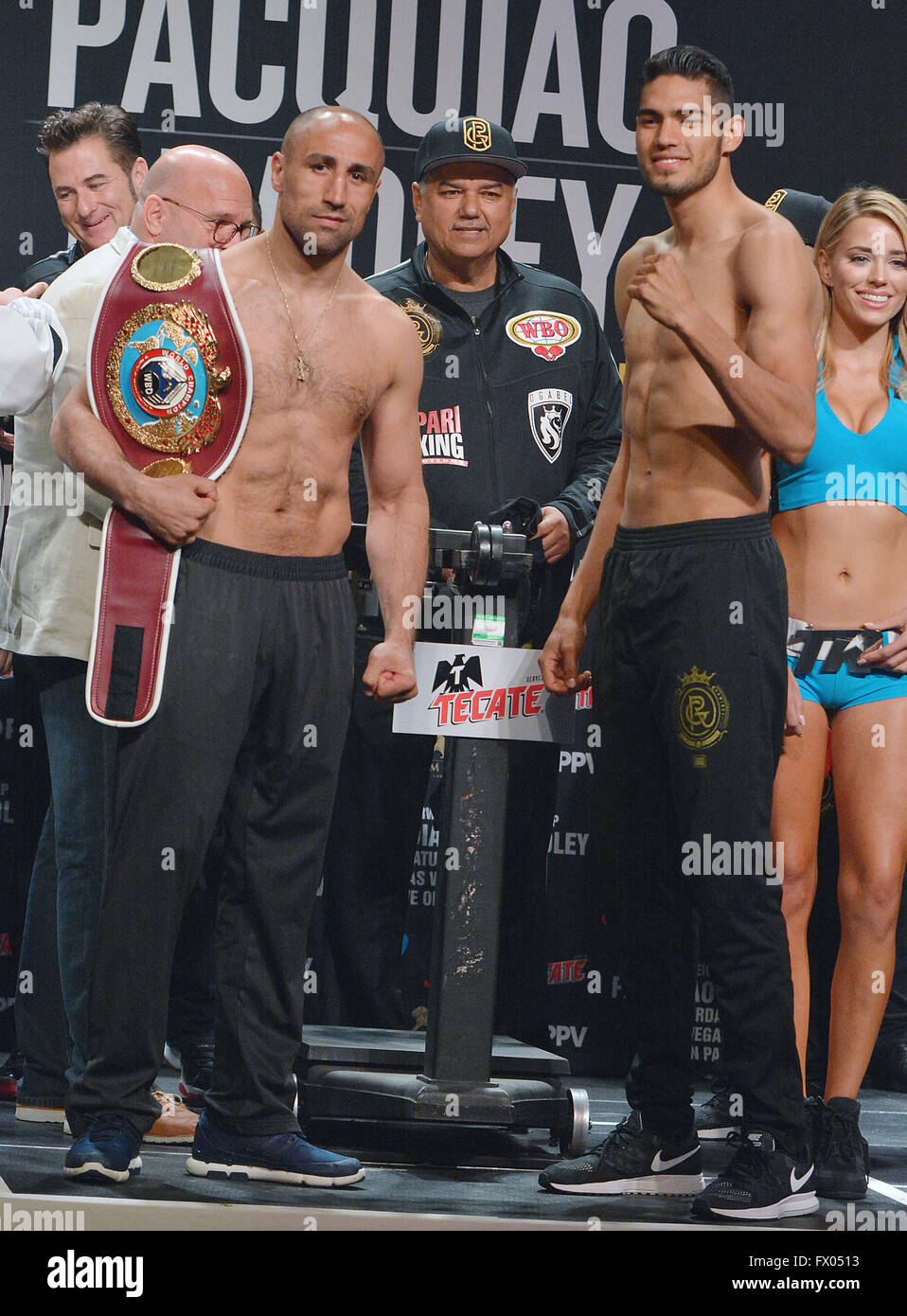 Las Vegas, Nevada, USA. 8th Apr, 2016. Boxers Arthur Abraham and ...