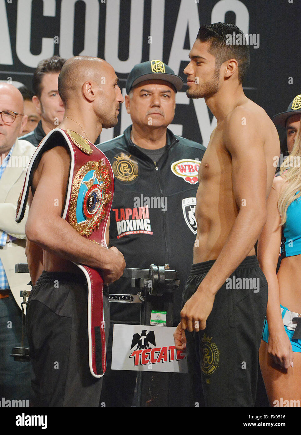 Las Vegas, Nevada, USA. 8th Apr, 2016. Boxers Arthur Abraham and ...