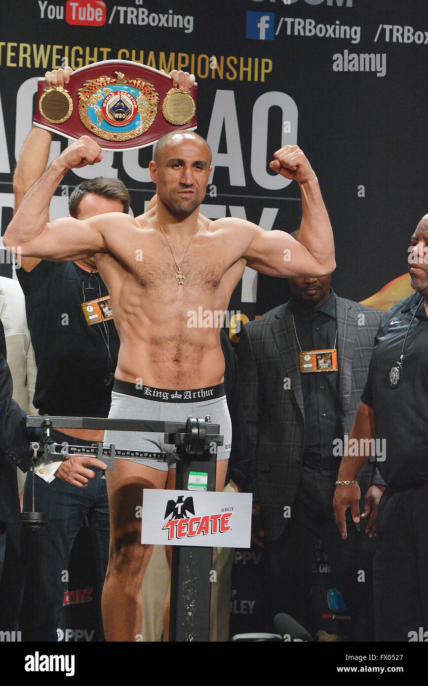 Las Vegas, Nevada, USA. 8th Apr, 2016. Boxer Arthur Abraham attends the ...