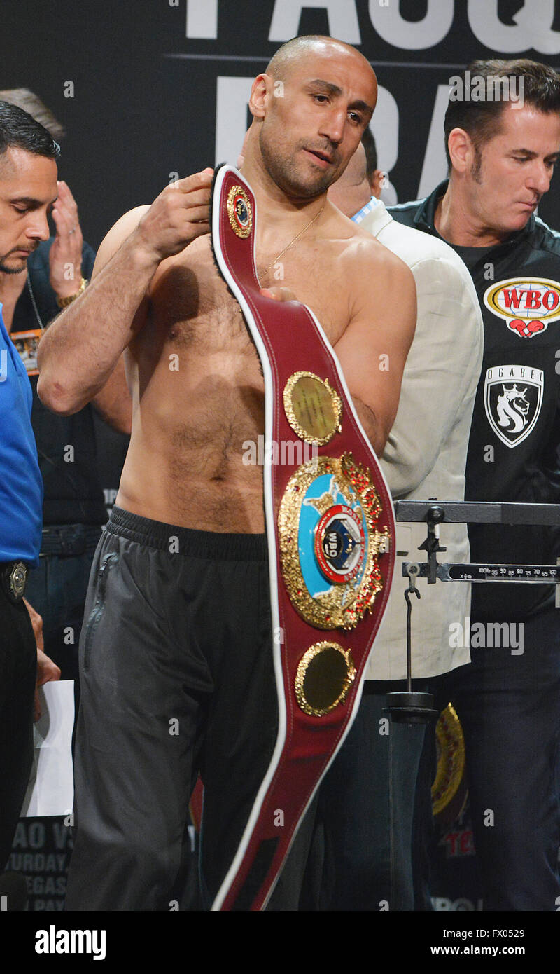 Las Vegas, Nevada, USA. 8th Apr, 2016. Boxer Arthur Abraham attends the ...