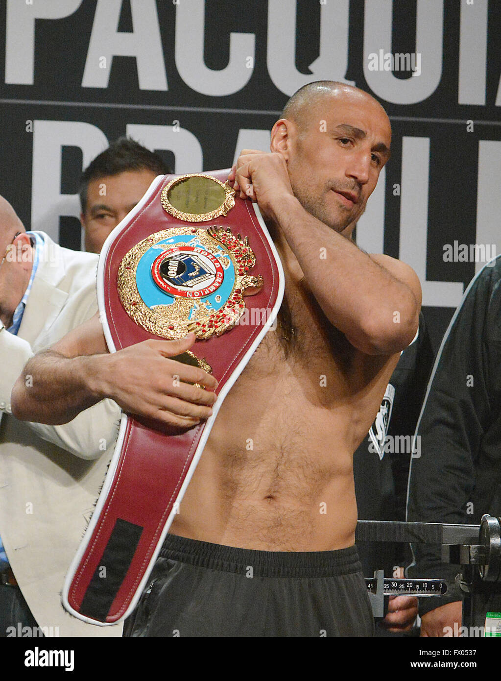 Las Vegas, Nevada, USA. 8th Apr, 2016. Boxer Arthur Abraham attends the ...