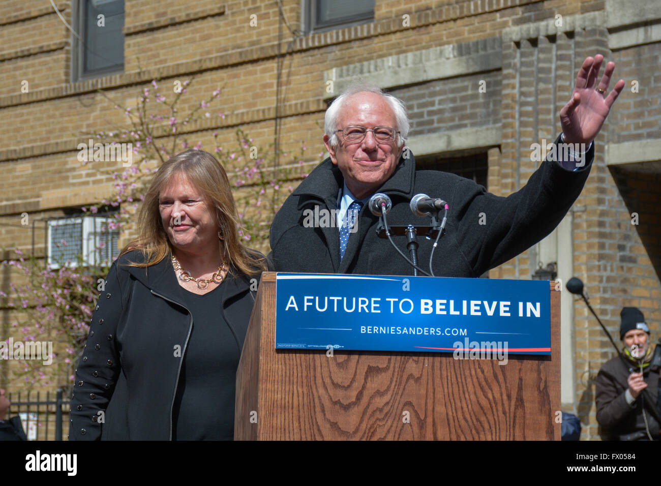 Brooklyn, United States. 08th Apr, 2016. Jane Sanders and Bernie ...