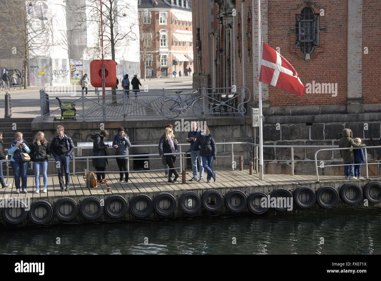 Copenhagen, Denmark. 09th Apr, 2016. Danish flags at half mast on all ...